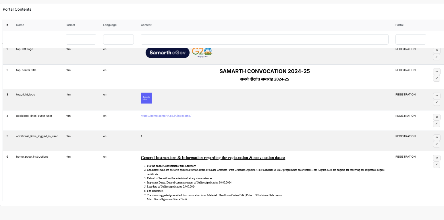 Convocation Module - Samarth